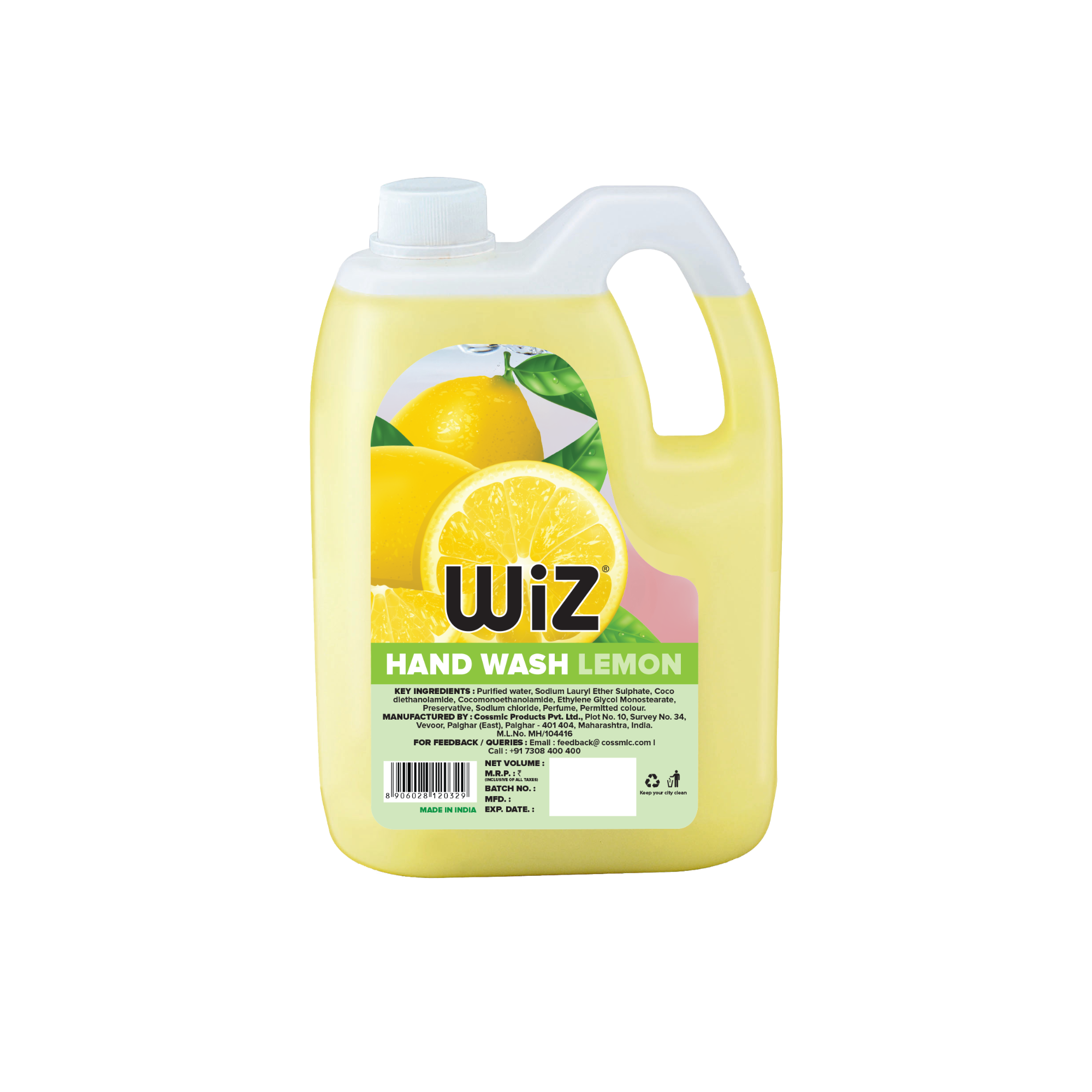 WiZ Hand Wash Lemon 5 Litre Refill Can – Wizvalue